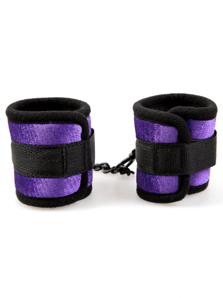 Purple Velvet Handcuffs With Detachable Chain – Skin Two UK