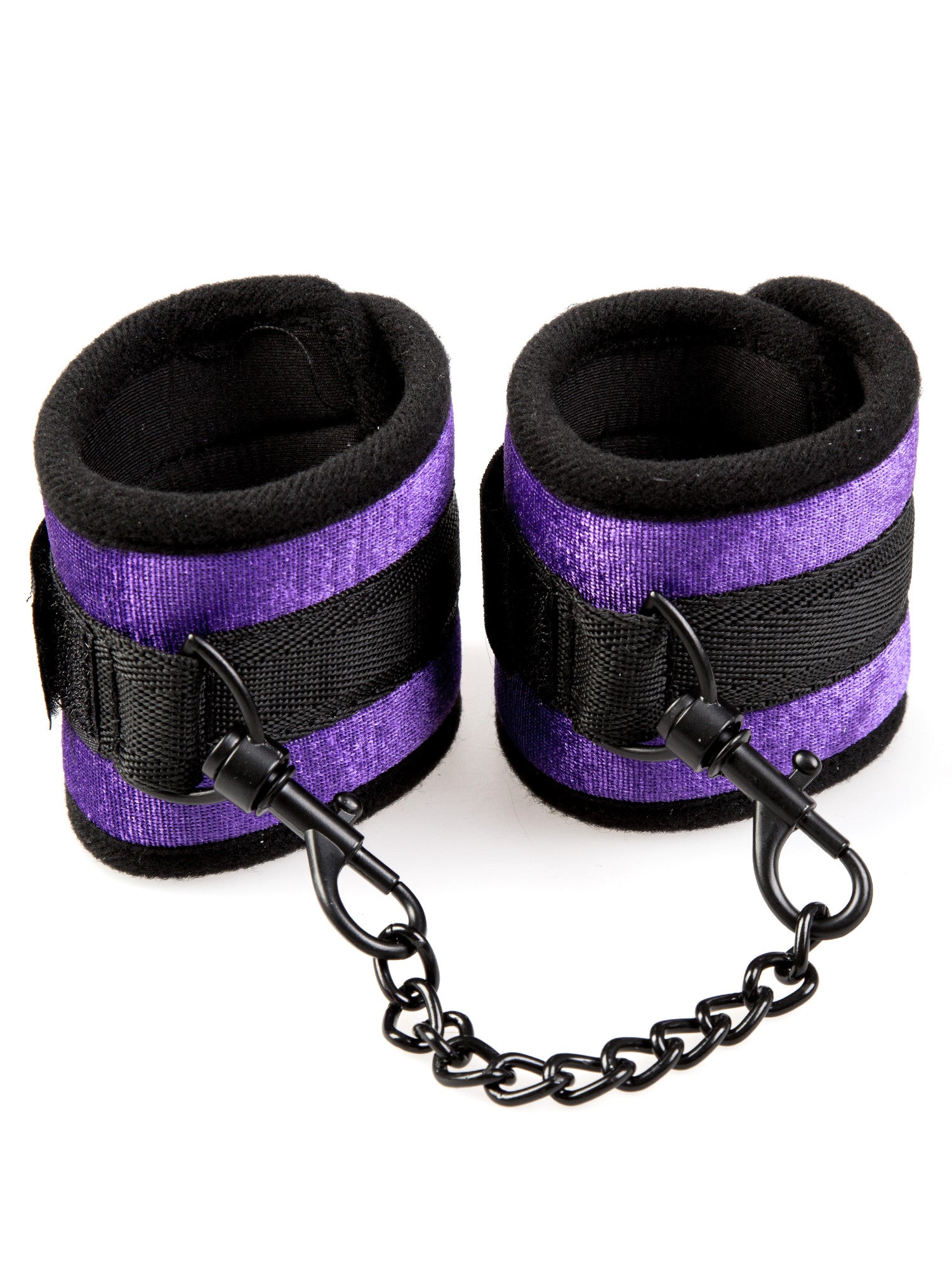 Purple Velvet Handcuffs With Detachable Chain – Skin Two UK