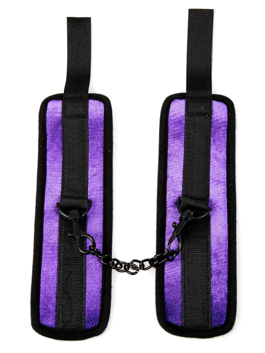 Purple Velvet Handcuffs With Detachable Chain – Skin Two UK