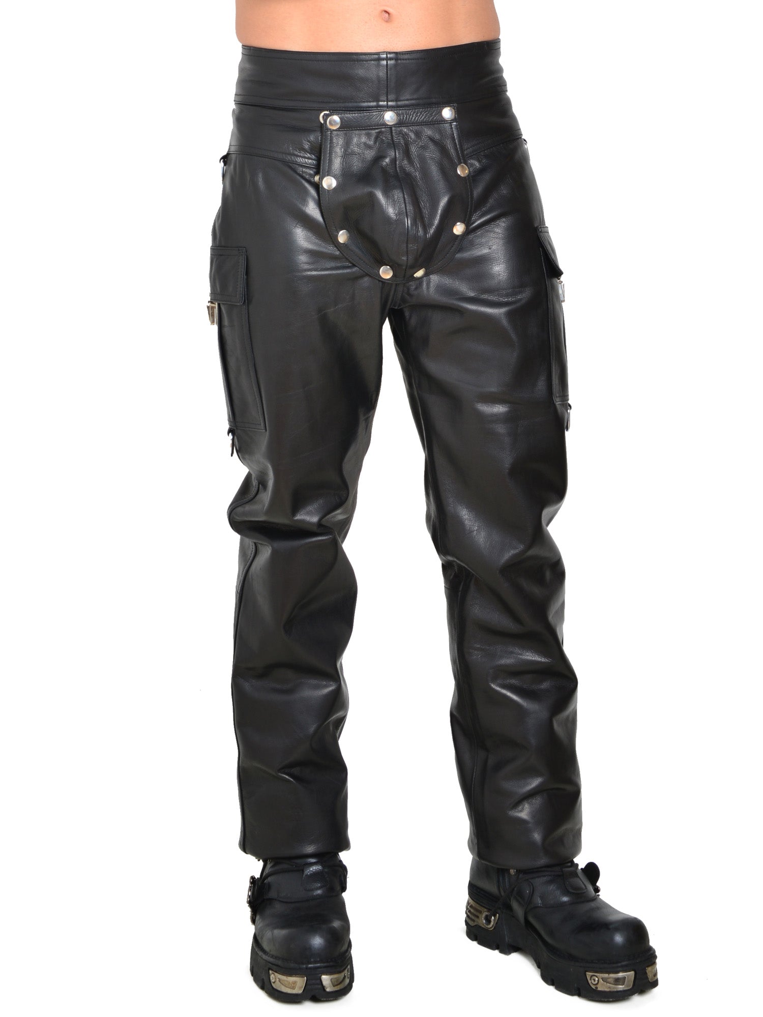 Leather Men's Bottoms | Ravage Snap-Crotch Moonshine Leather Jeans, Get ...