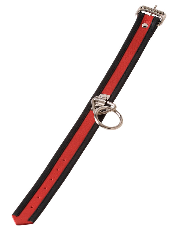 Leather D-Ring O-Ring Red with Black Piping – Skin Two UK