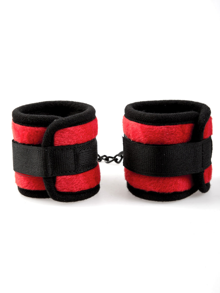 Red Velvet Handcuffs With Detachable Chain – Skin Two UK