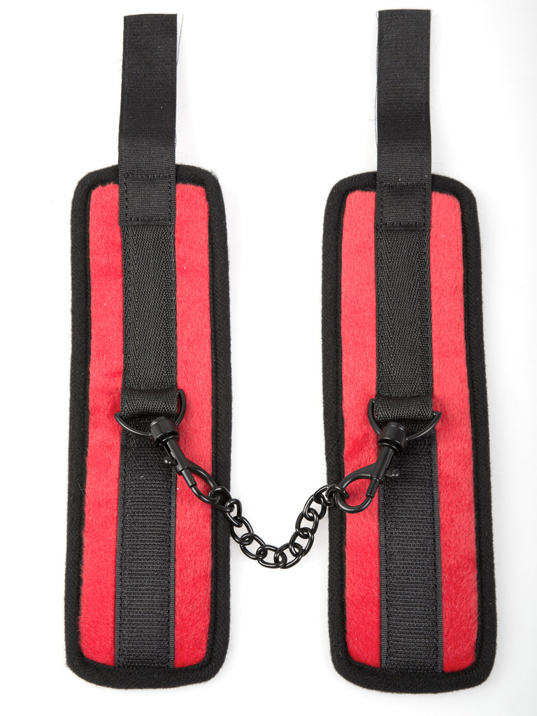 Red Velvet Handcuffs With Detachable Chain – Skin Two UK