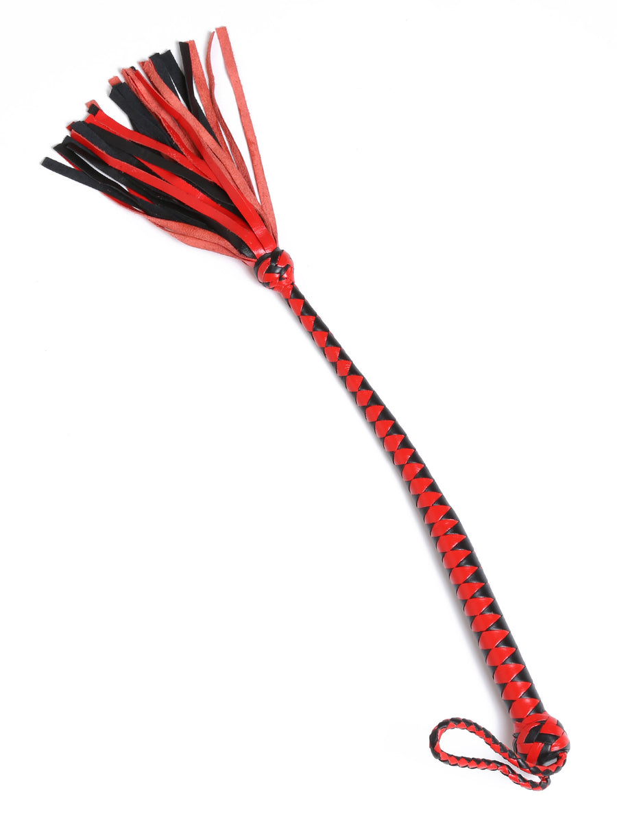 Braided Leather Hunter Whip - Black and Red – Skin Two UK