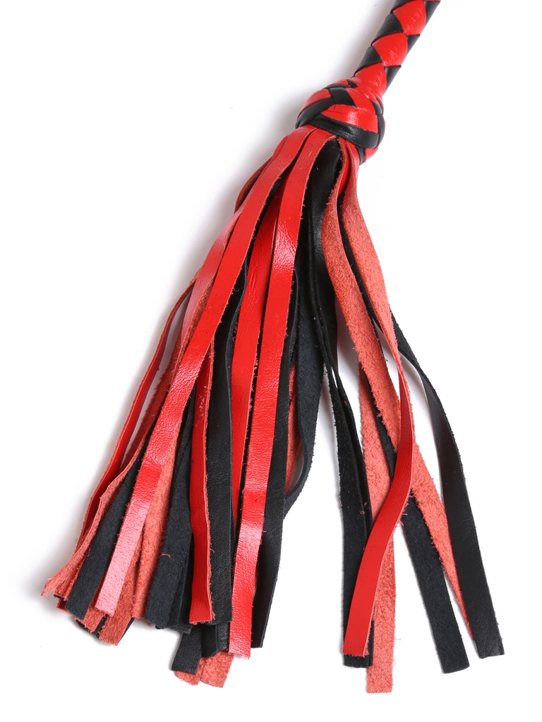 Braided Leather Hunter Whip - Black and Red – Skin Two UK