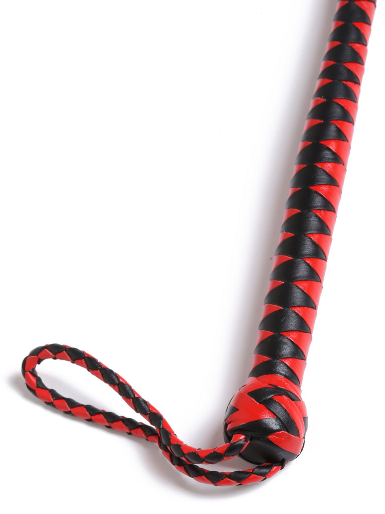Braided Leather Hunter Whip - Black and Red – Skin Two UK