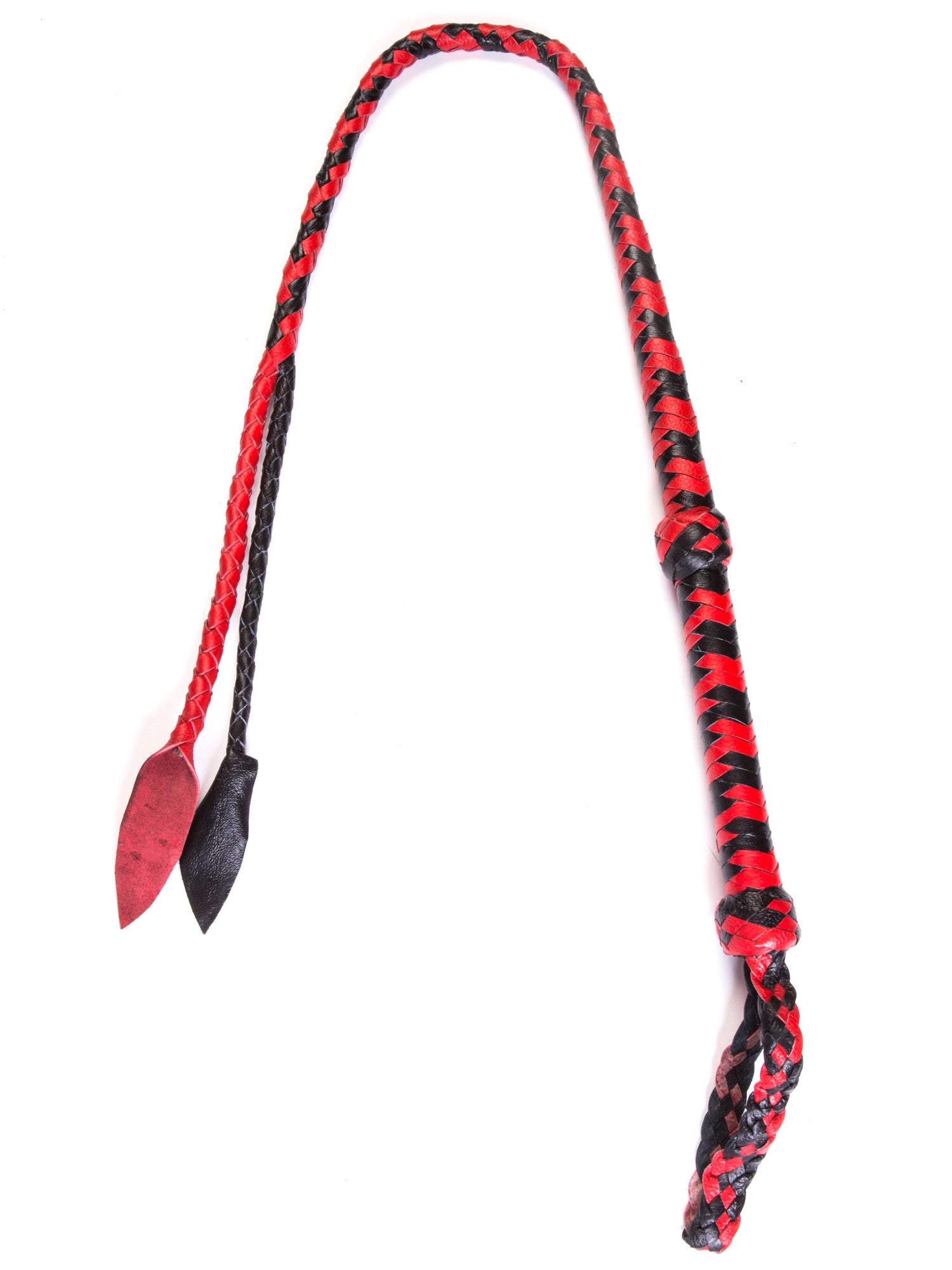Red & Black Leather Braided Hunter Whip – Skin Two UK