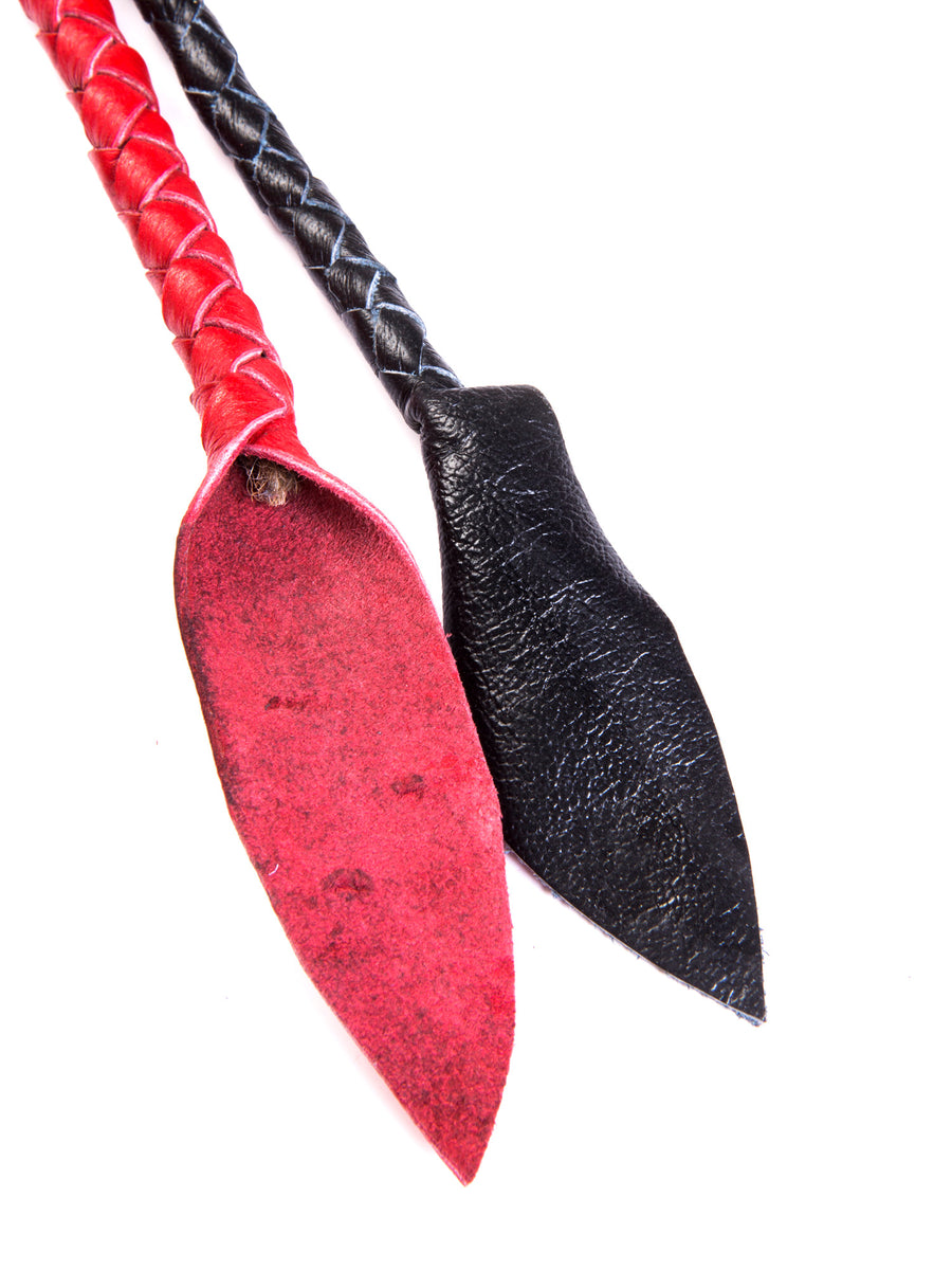 Red & Black Leather Braided Hunter Whip – Skin Two UK