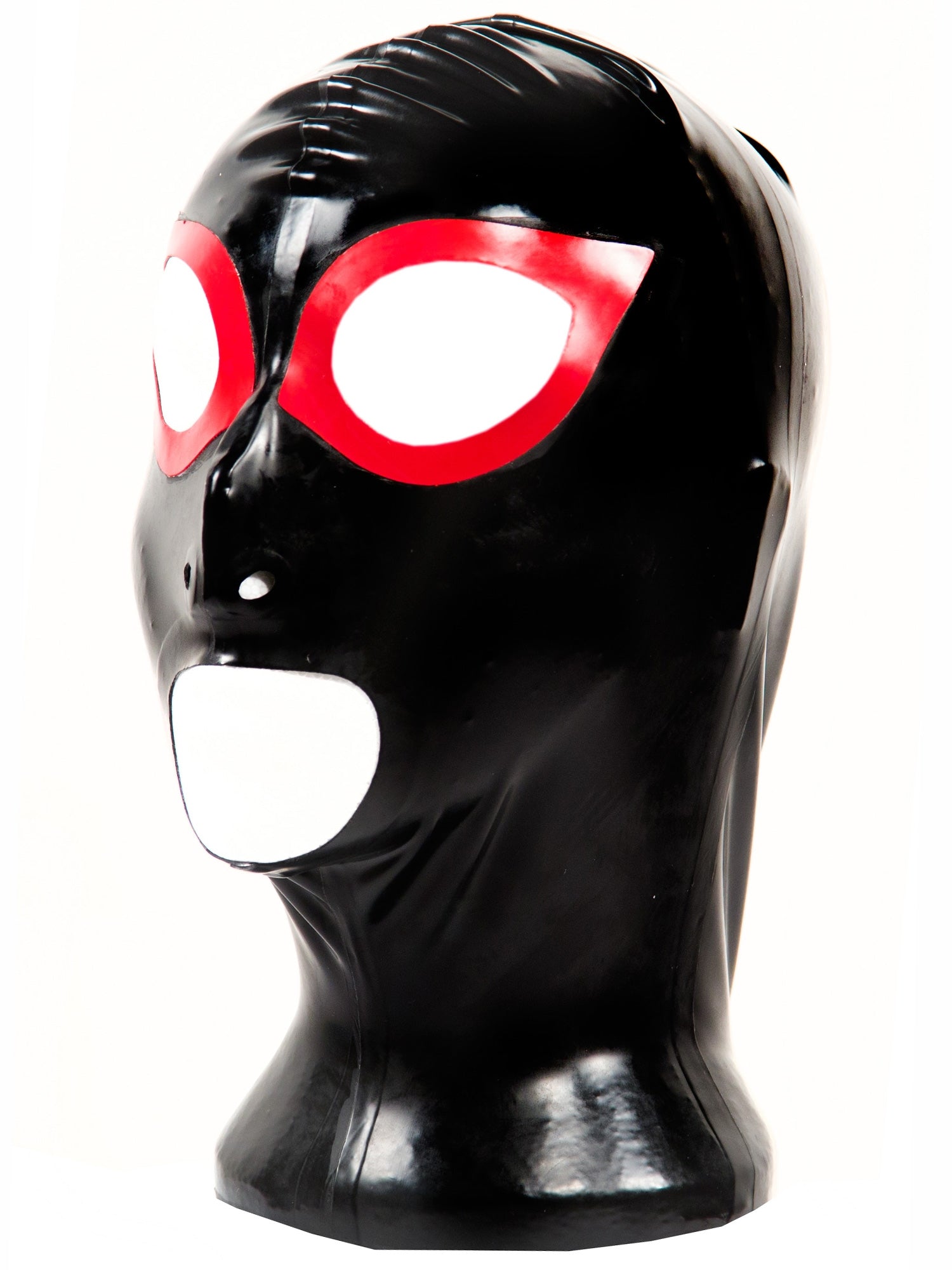 Latex Rubber Hood with Eyes, Nose and Mouth Holes in Black & Red – Skin ...