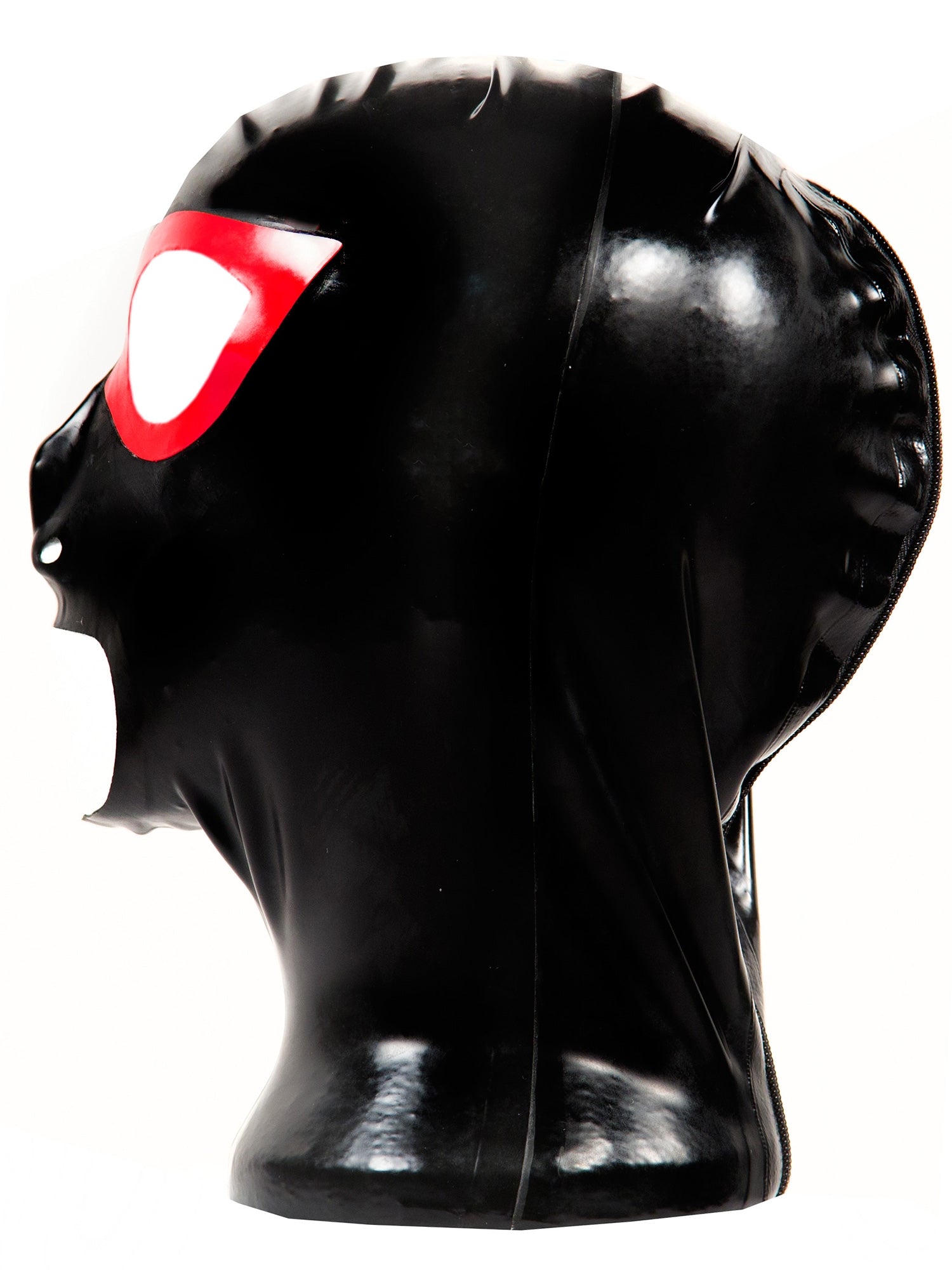 Latex Rubber Hood with Eyes, Nose and Mouth Holes in Black & Red – Skin ...