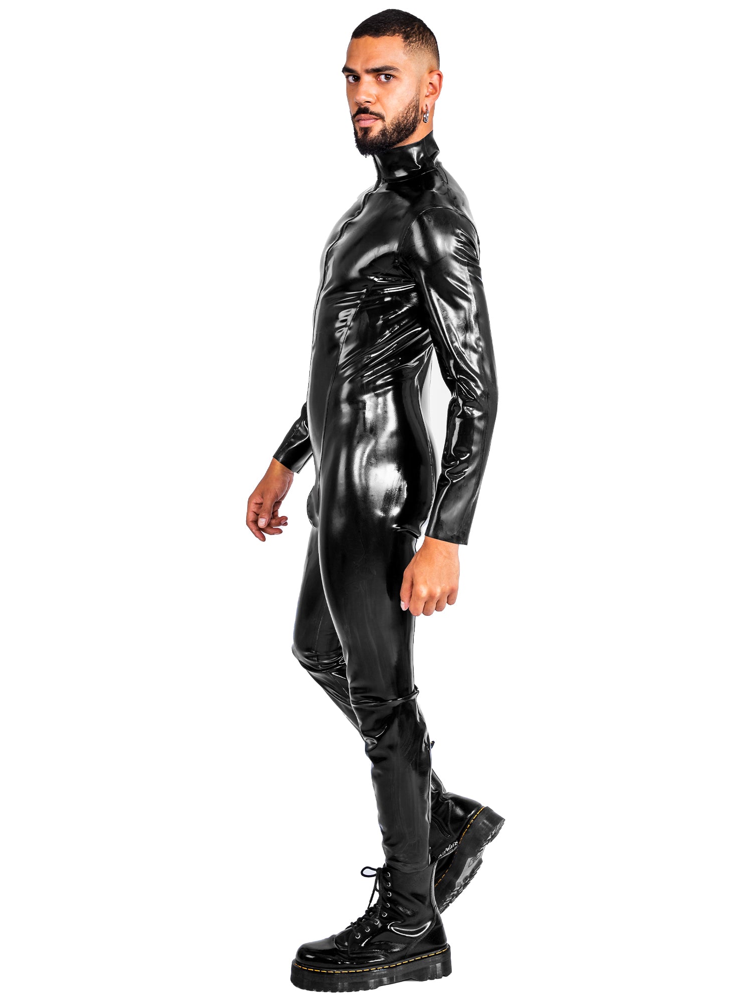 Vanguard Heavy Duty Zipped Latex Catsuit, Black (0.55mm) – Skin Two UK