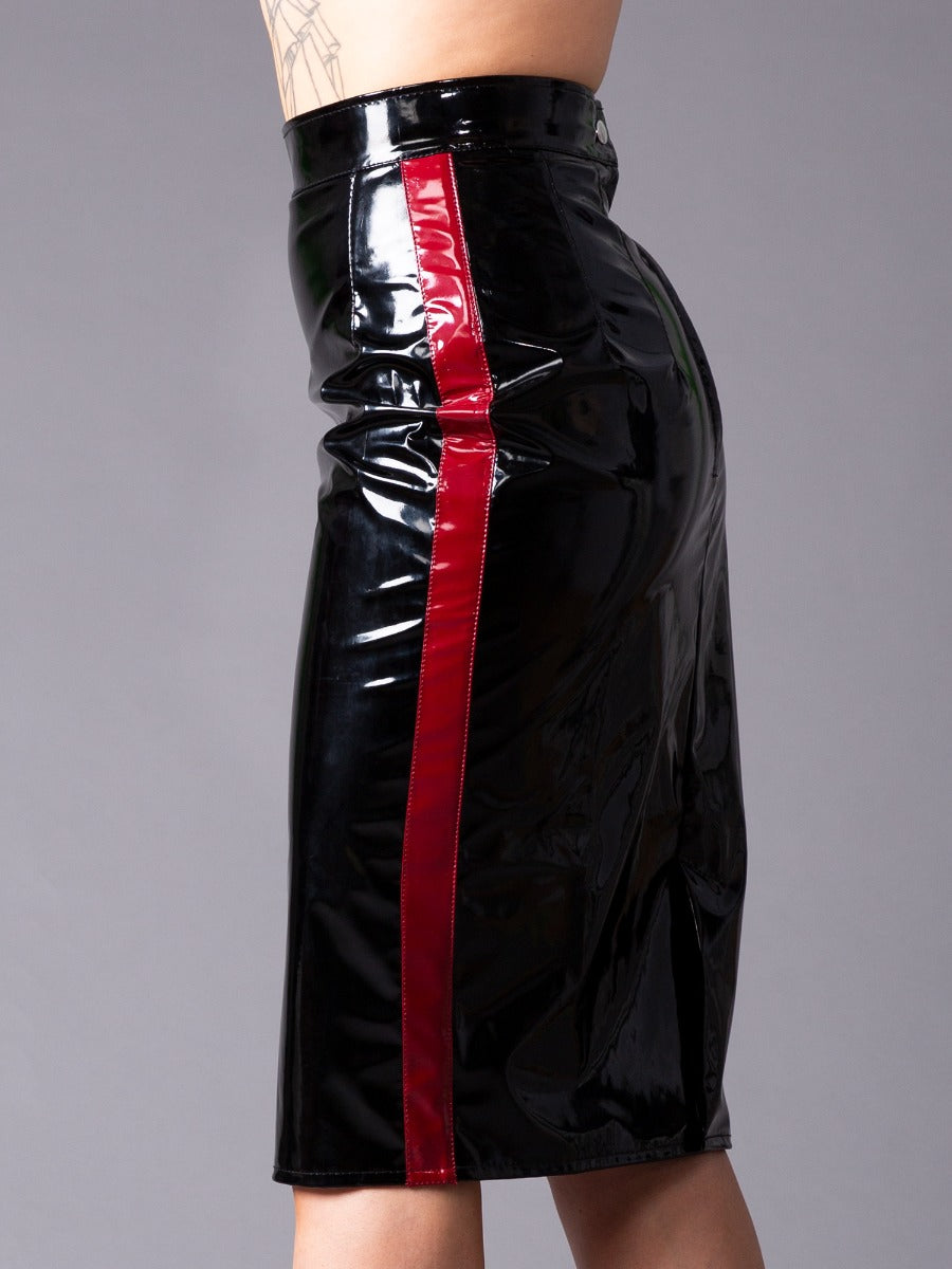 Side Stripe PVC Skirt – Skin Two UK