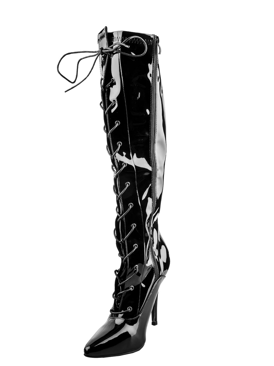 Front Laced Knee High Boots – Skin Two UK