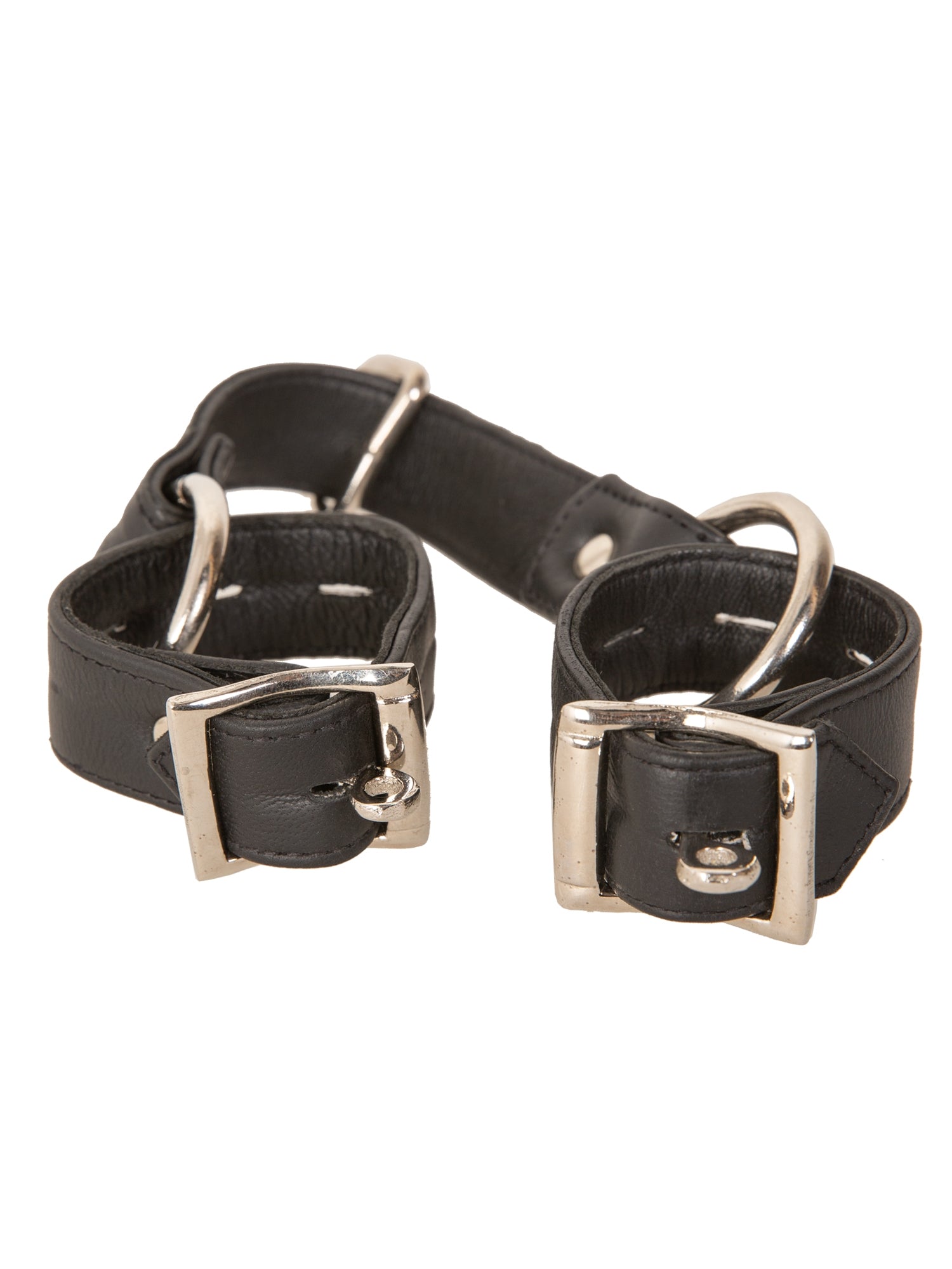 Black Lockable Leather Bondage Wrist Cuffs | Restraint Play – Skin Two UK