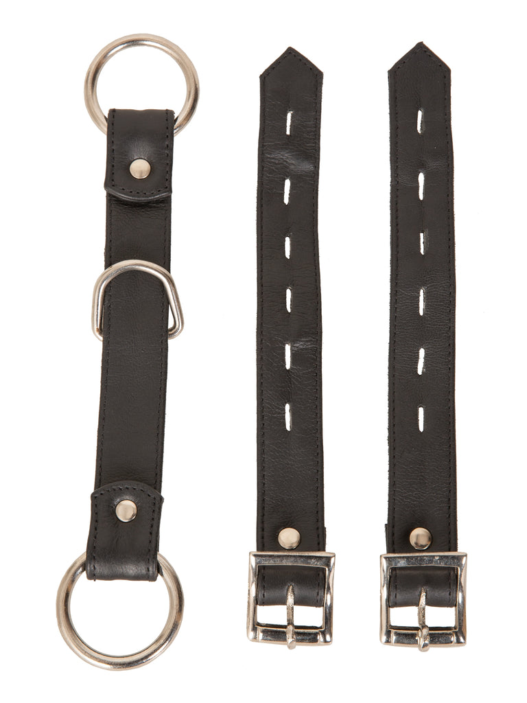 Black Lockable Leather Bondage Wrist Cuffs | Restraint Play – Skin Two UK