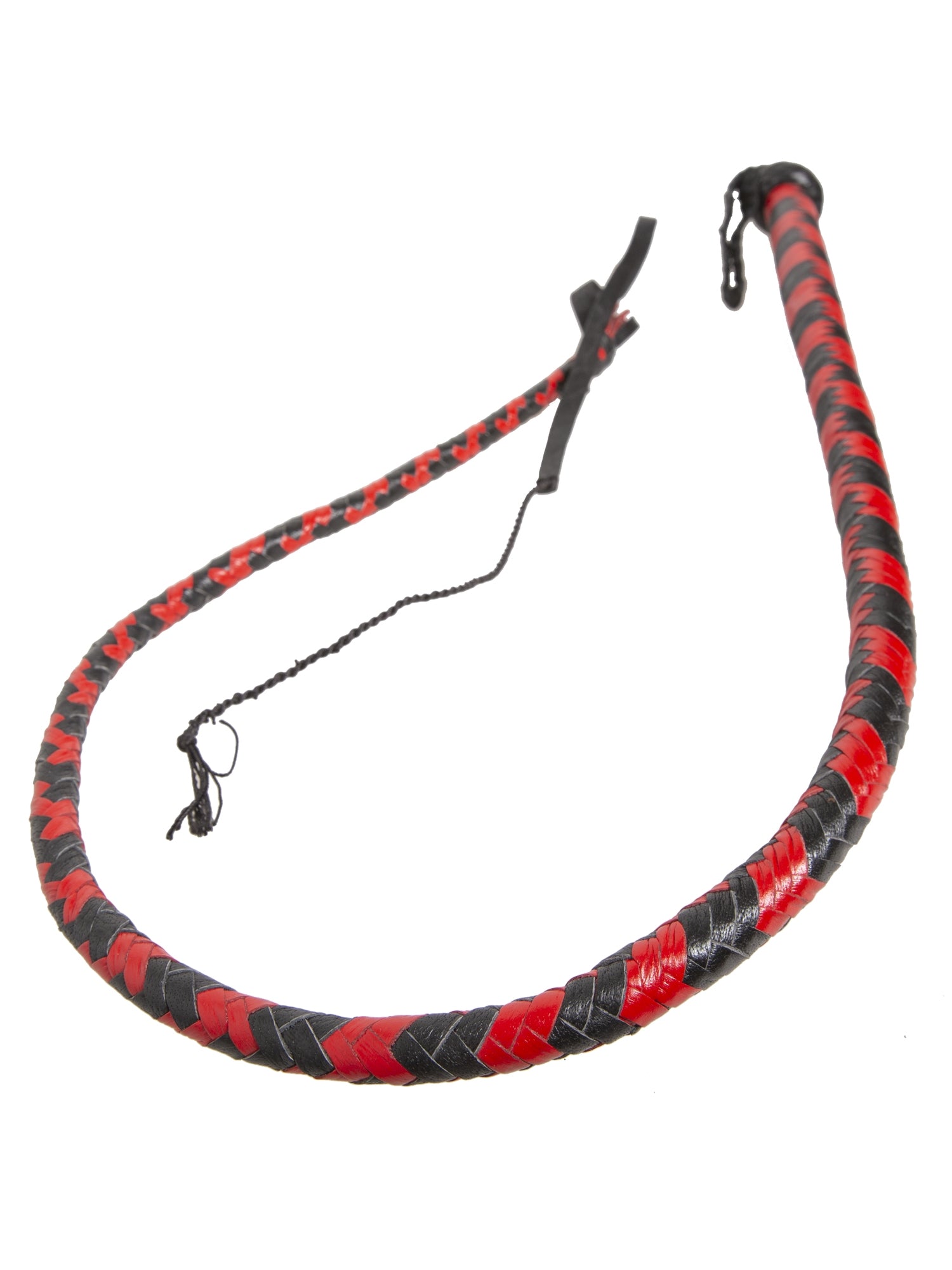 Leather 48 inch Bull Whip | Black And Red Bondage Impact Play – Skin Two UK