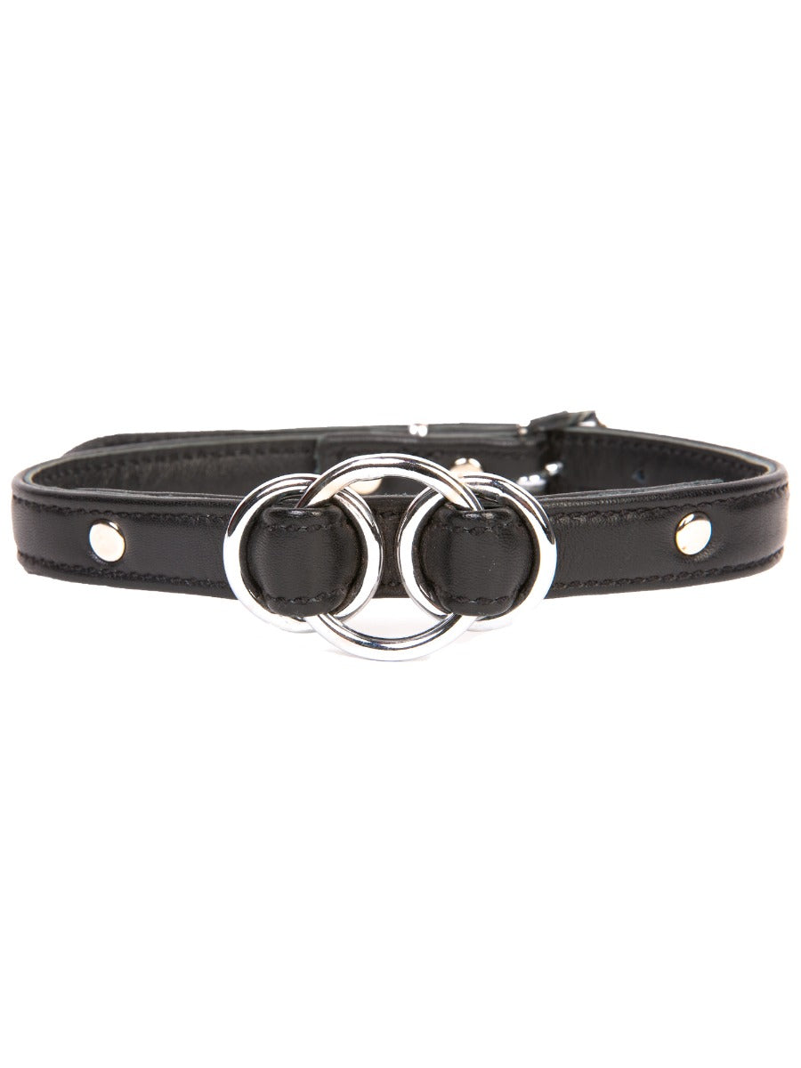 Black Petite Leather O-Ring Collar – Skin Two UK