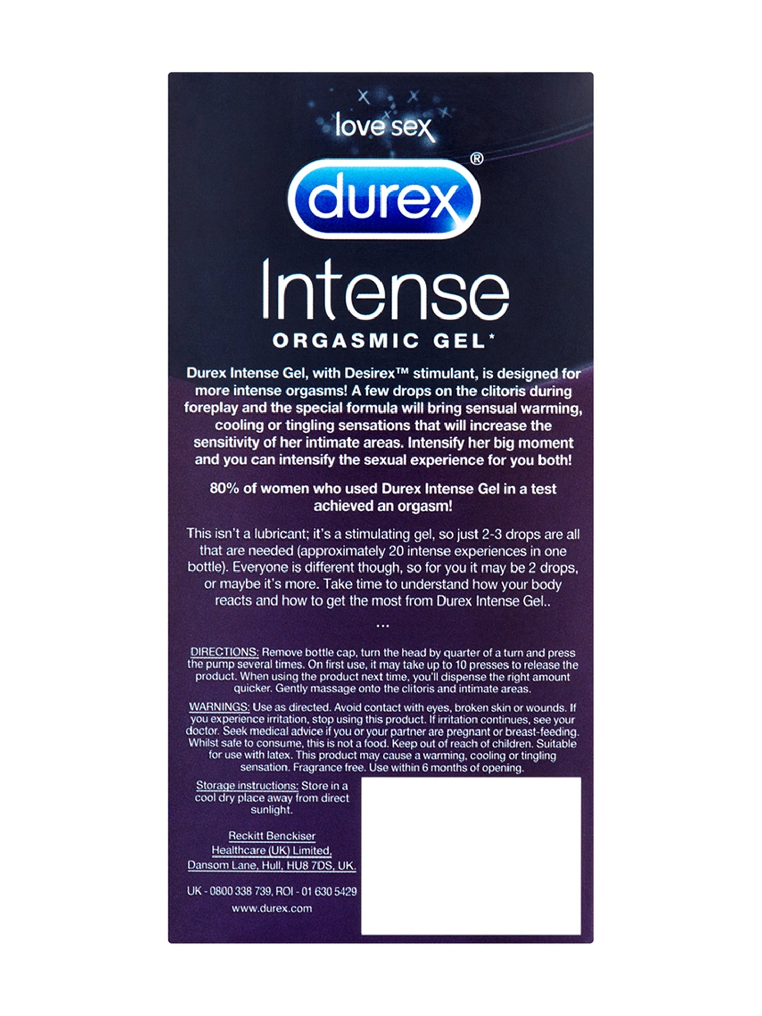 Durex Intense Gel 10ml | Clitoral Stimulating Foreplay Gel – Skin Two UK